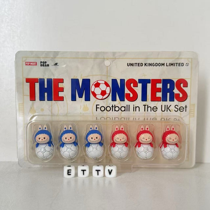 POPMART POPBEAN Labubu The Monsters Football in The UK Set (UK Exclusi ...