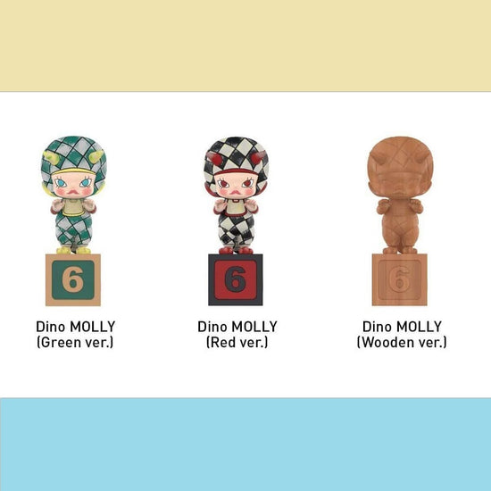 POPMART Molly Classical Retro #1 Dino (Green, Red, Wooden) 3pc NEW – ETTV