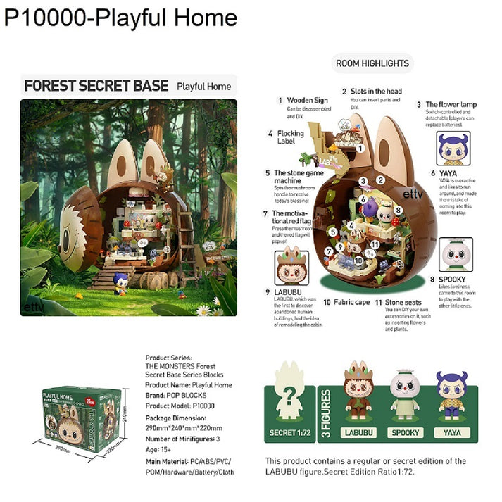 POPMART Labubu The Monsters Forest Secret Base Lego Style POP Blocks ...