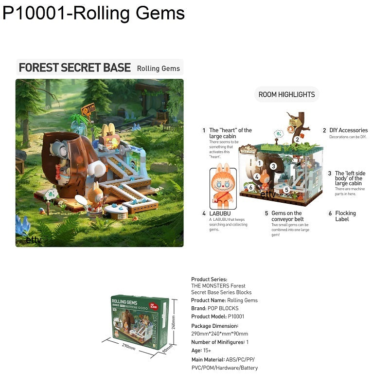 POPMART Labubu The Monsters Forest Secret Base Lego Style POP Blocks ...
