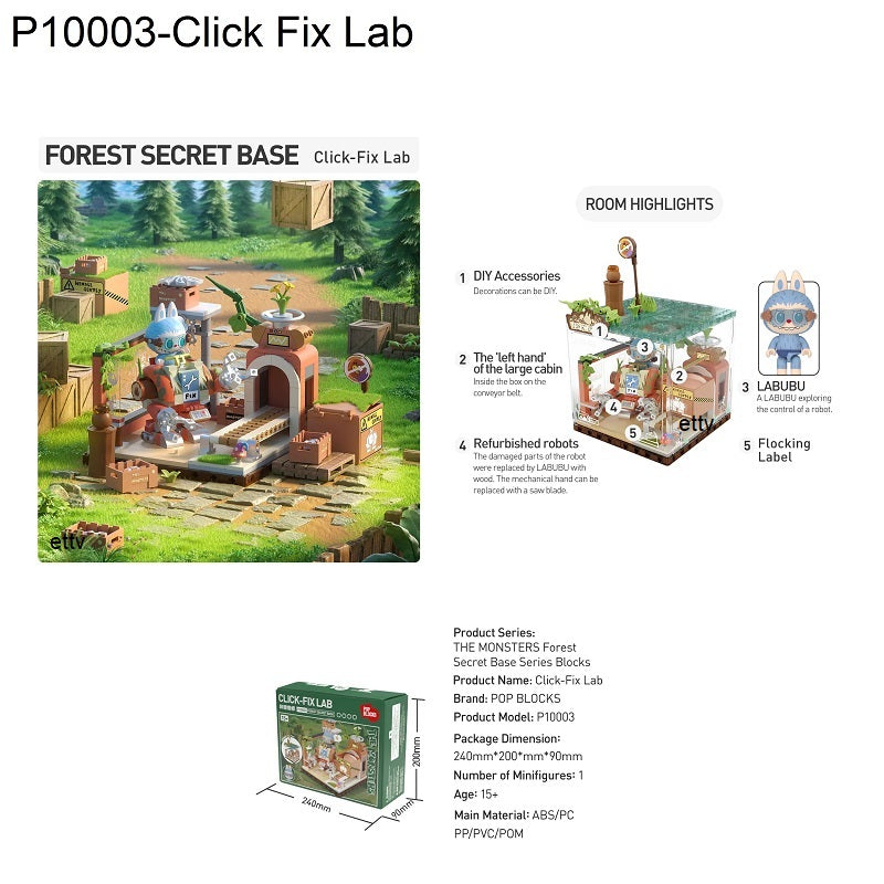 POPMART Labubu The Monsters Forest Secret Base Lego Style POP Blocks ...