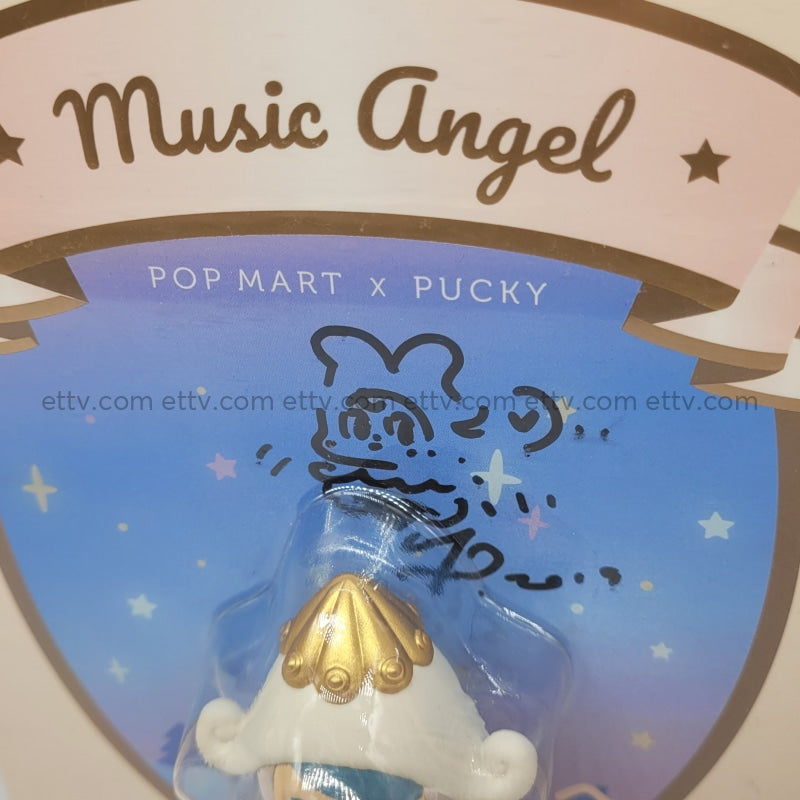 ETTV POPMART PUCKY Music Angel Mini Figure Signed+Hand Drawn Sketch