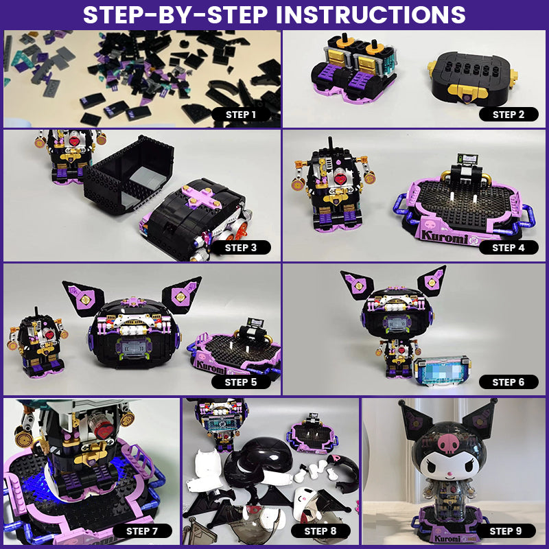 TopToy x Sanrio Kuromi Semi-Mechanical Assembled Building Block Lego T ...